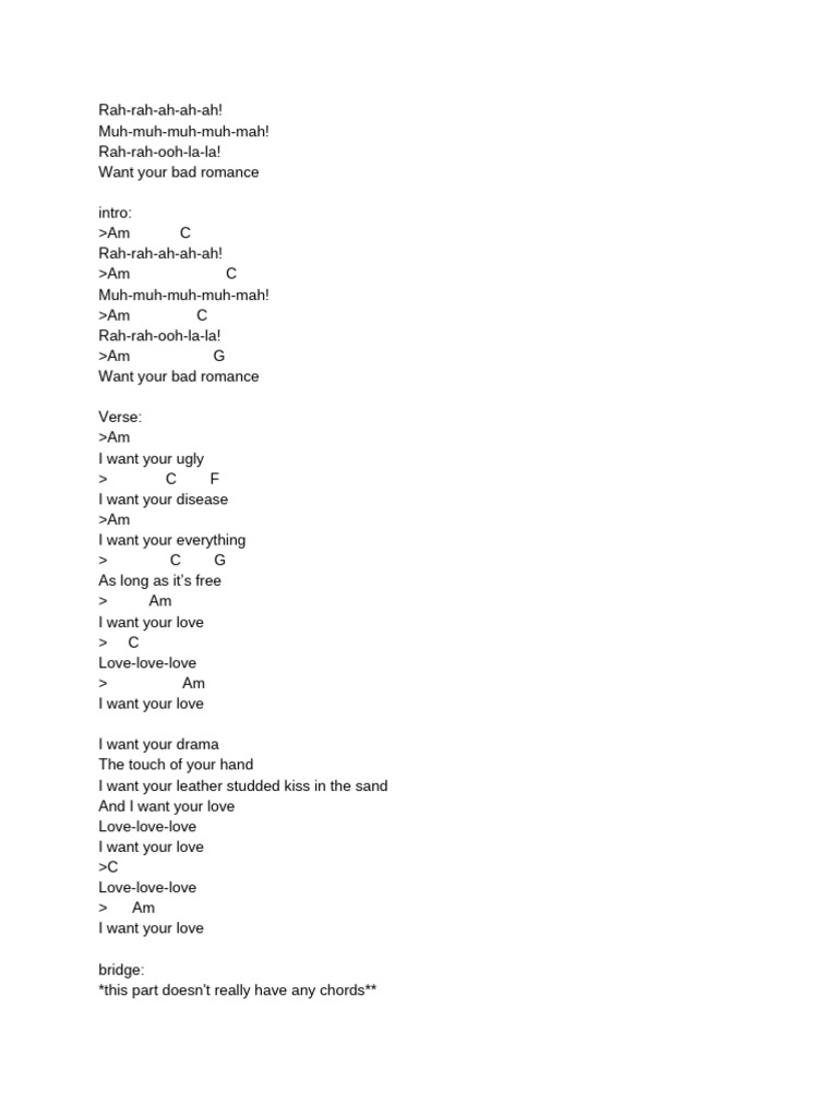Rah Rah Ah Ah Ah | PDF | Song Structure | Songs