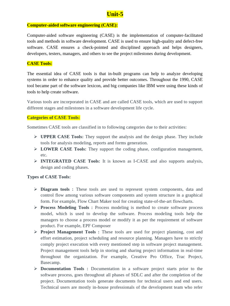 BCACC-511 Unit-5 Software Engineering | PDF | Version Control | Software Development Process