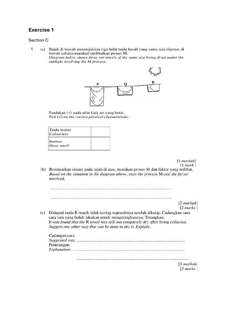 Exercise 1 Science Form 2 | PDF