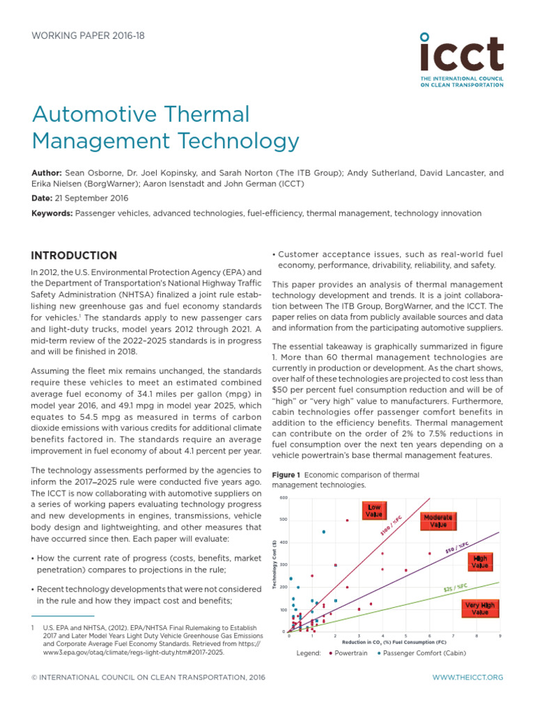 2016 - Automotive Thermal Management Technology - ICCT | PDF | Fuel ...