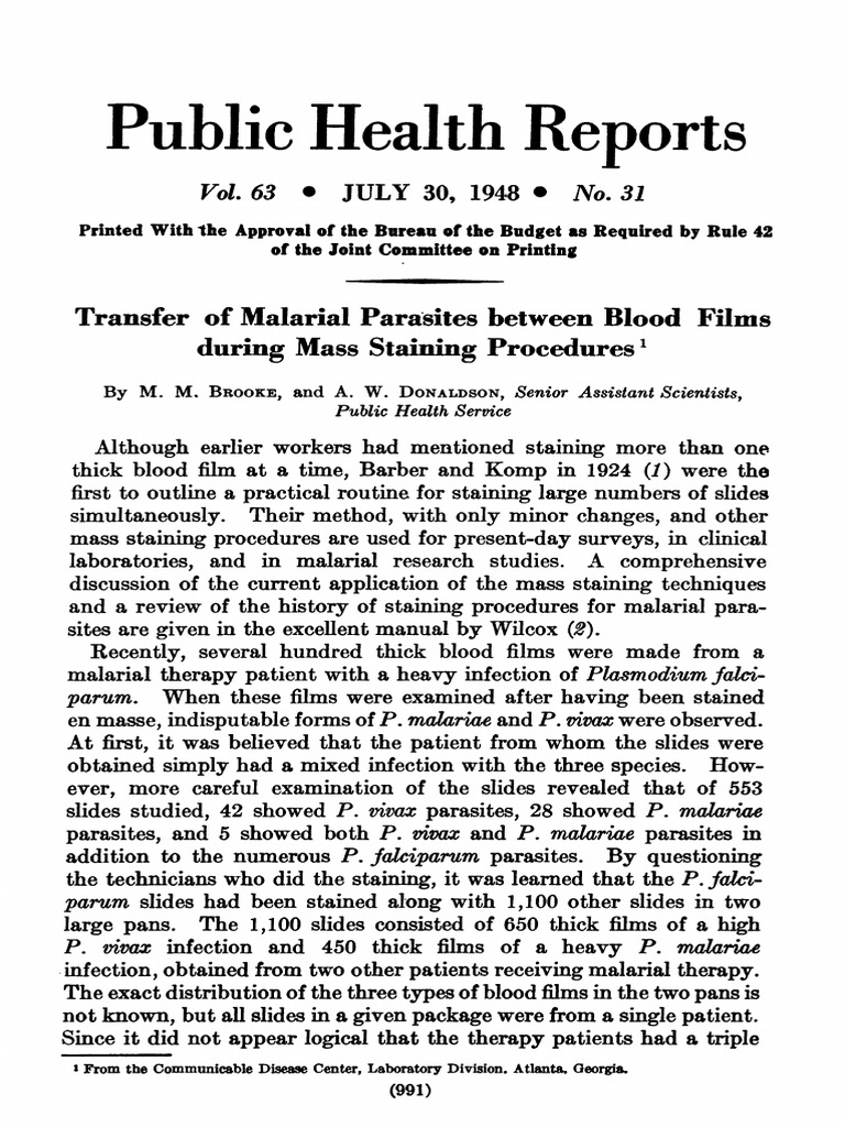 CDC 70680 DS1 | PDF | Malaria | Plasmodium