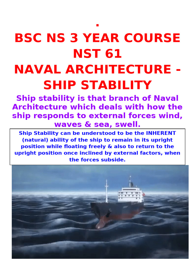 Stability Part 1 | PDF | Buoyancy | Watercraft