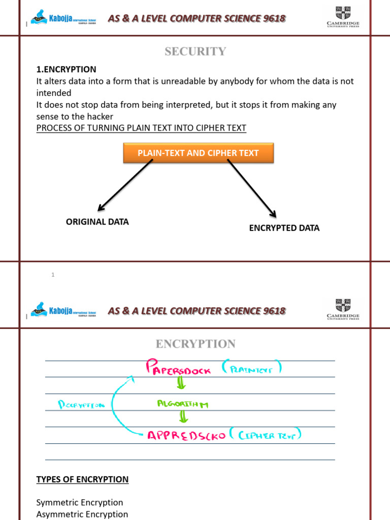Security (Comp Sci - A Level) | PDF | Public Key Cryptography | Transport Layer Security