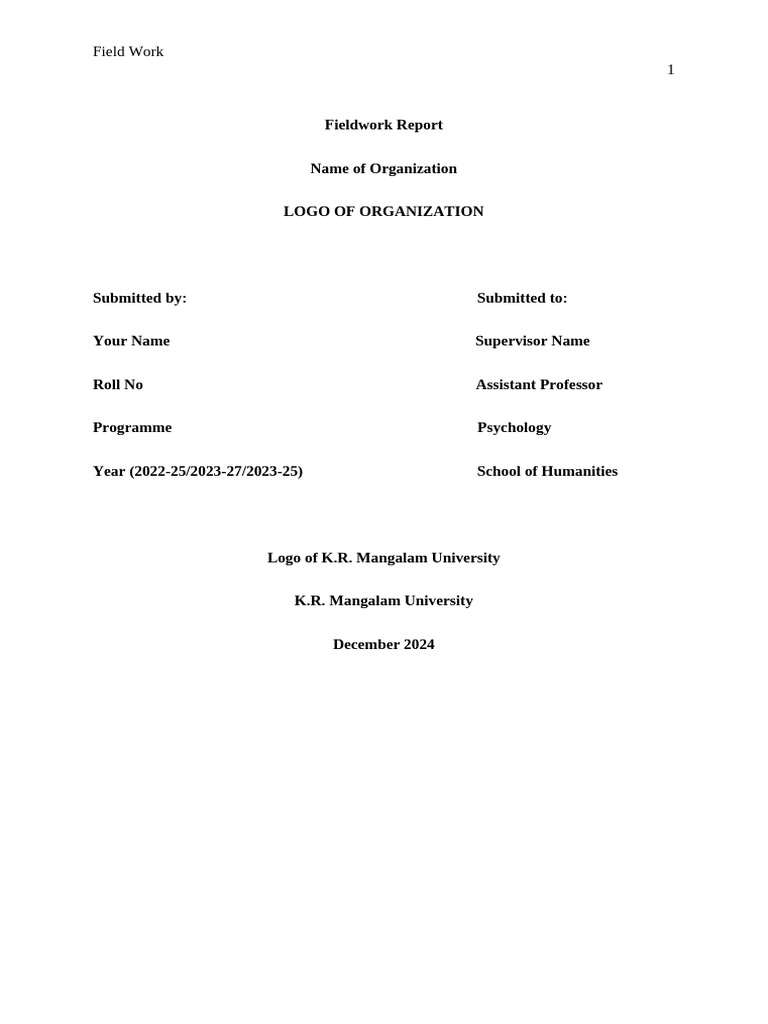 Internship Report Sample | PDF | Psychology