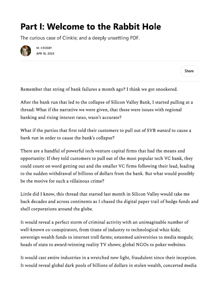 Part I - Welcome To The Rabbit Hole - by M | PDF