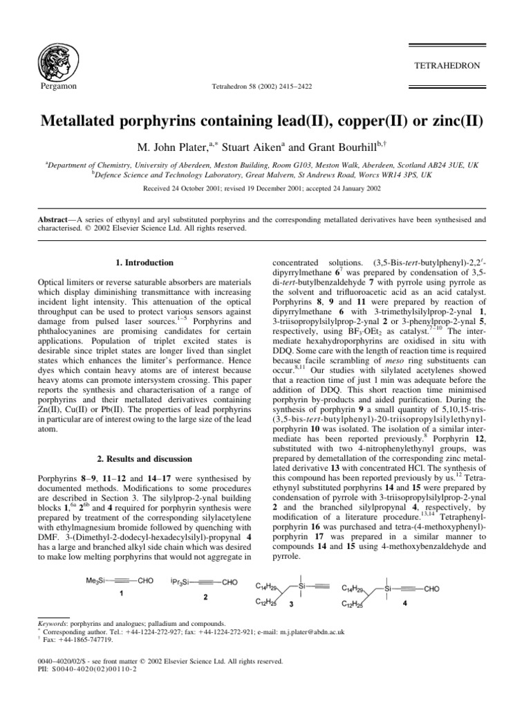 Metallation of PP 4 Tetrahedron | PDF | Tetrahydrofuran | Solvent