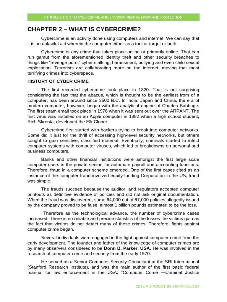 Understanding Cybercrime: Types and History | PDF | Cybercrime | Computer Security