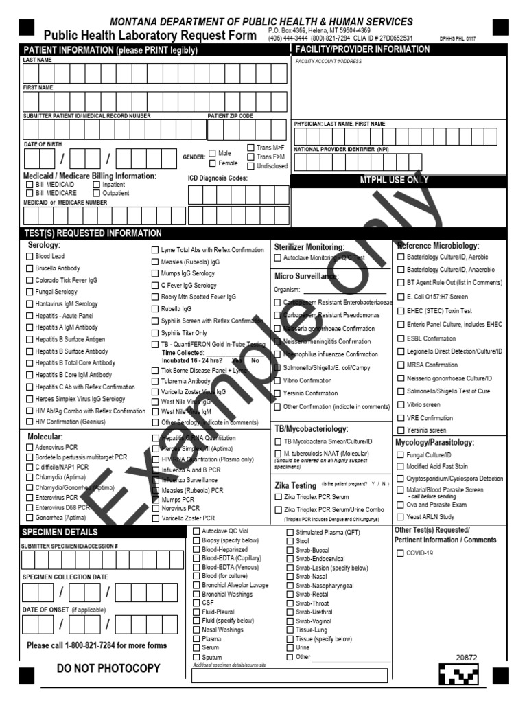 Requisition2020 Example | PDF | Serology | Hepatitis
