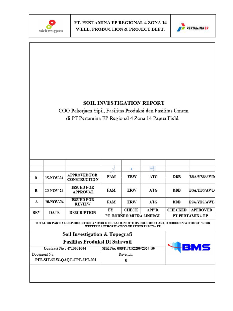 Pep Sit SLW Qaqc CPT SPT 001 Rev 0 | PDF | Applied And Interdisciplinary Physics | Soil Science