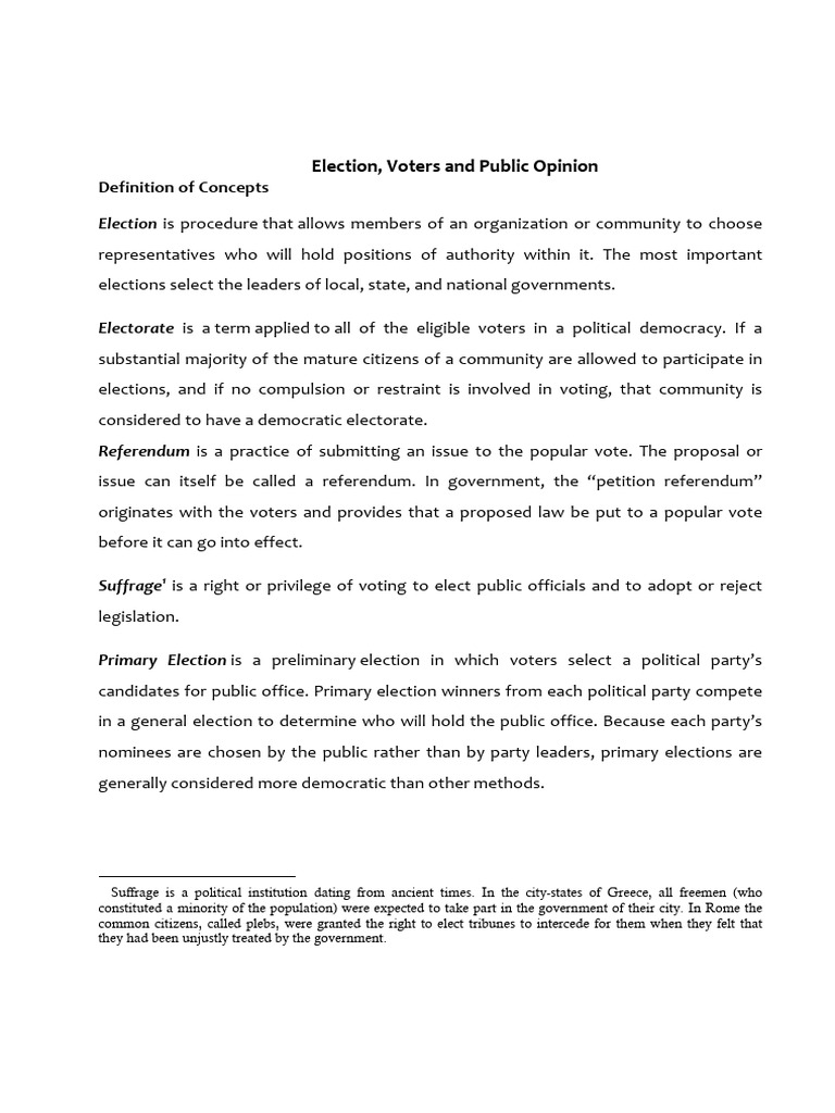 Understanding Elections and Political Parties | PDF | Elections ...