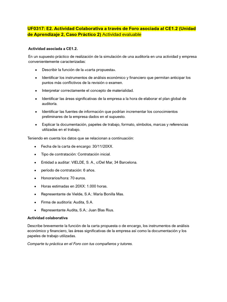 UF0317 E2 Actividad Colaborativa A Través de Foro Asociada Al CE1.2 Unidad de Aprendizaje 2 ...