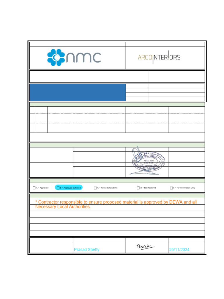 Material Approval Request for MEP Project | PDF