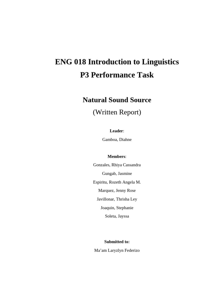 Linguistics Written Report | PDF | Language Development | Language ...