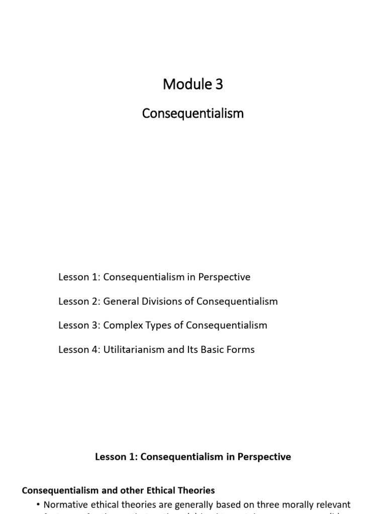 Understanding Consequentialism Basics | PDF | Utilitarianism | Pleasure