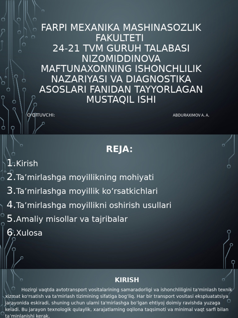 Maftuna Ahror Aka | PDF