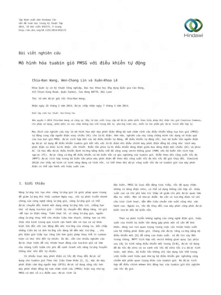 Modelling of A PMSG Wind Turbine With Autonomous C | PDF