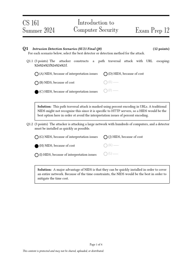 ids-sol | PDF | Transmission Control Protocol | Denial Of Service Attack