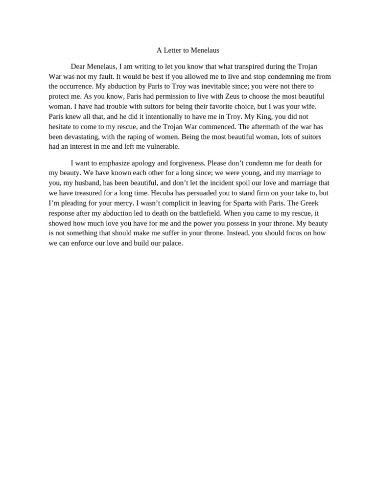 A Letter To Menelaus | PDF