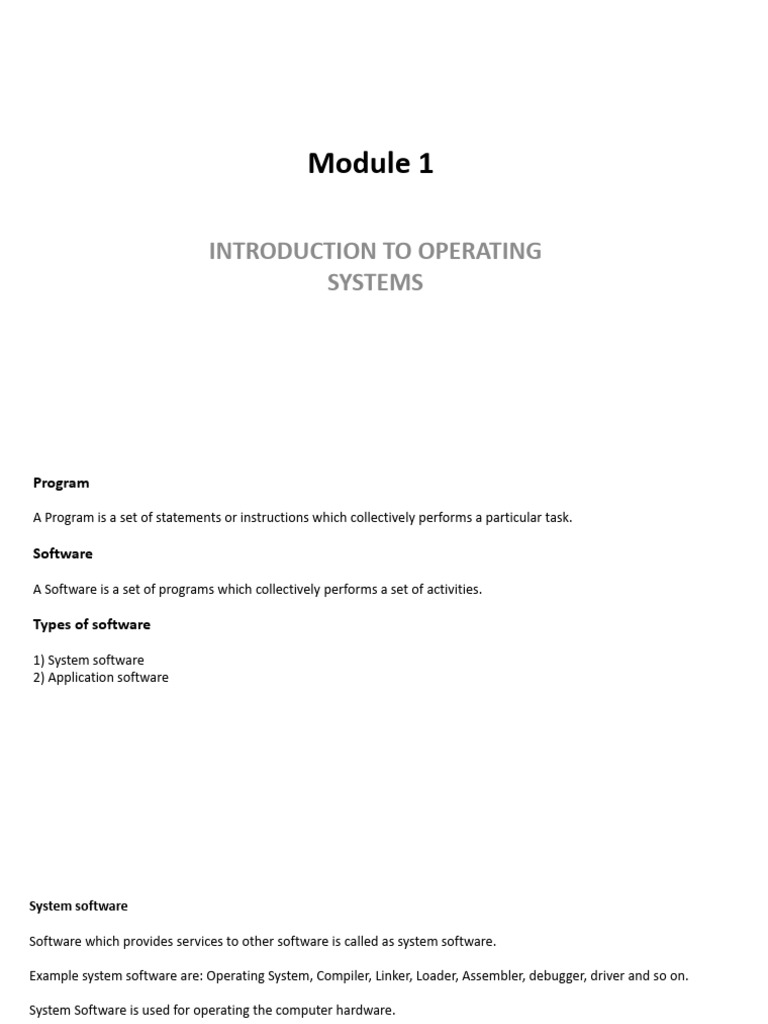 OS-Module-1 (6 Files Merged) | PDF | Operating System | Computer Data Storage