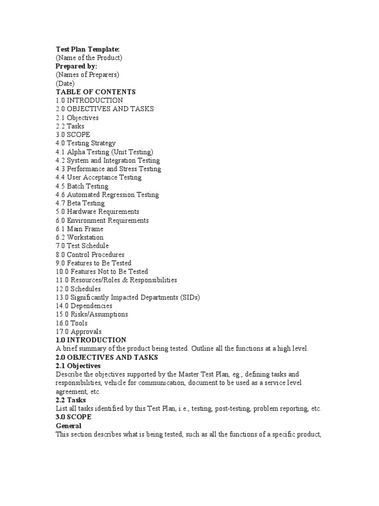 System Test Plan Template | PDF | Software Testing | Unit Testing