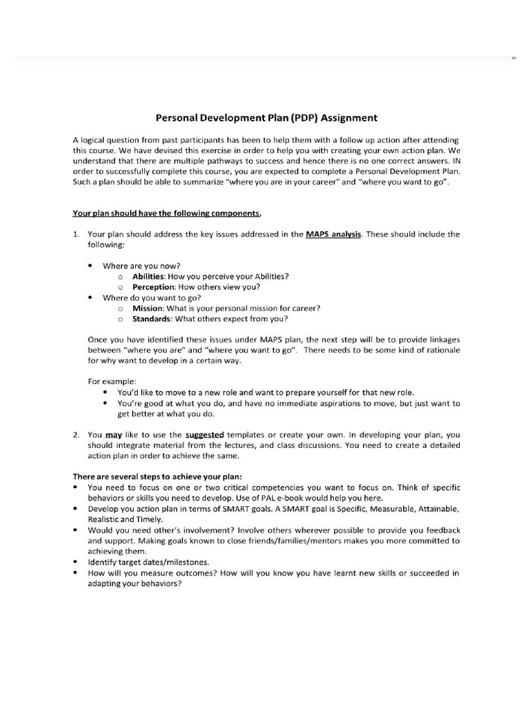 Personal Development Plan (PDP) | PDF