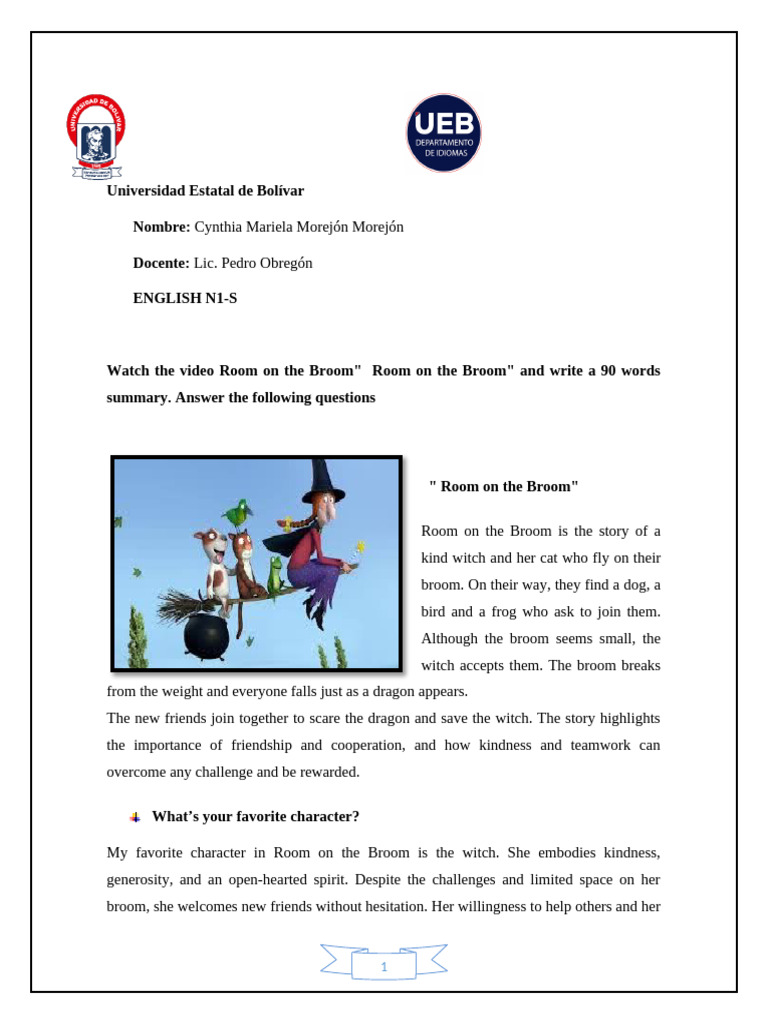 Classwork 11. Room On The Brom | PDF