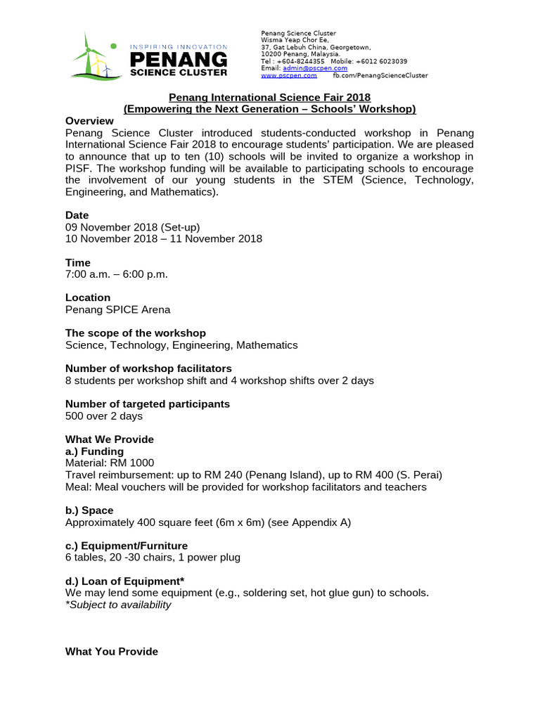 Pisf Workshop Info Pack | PDF