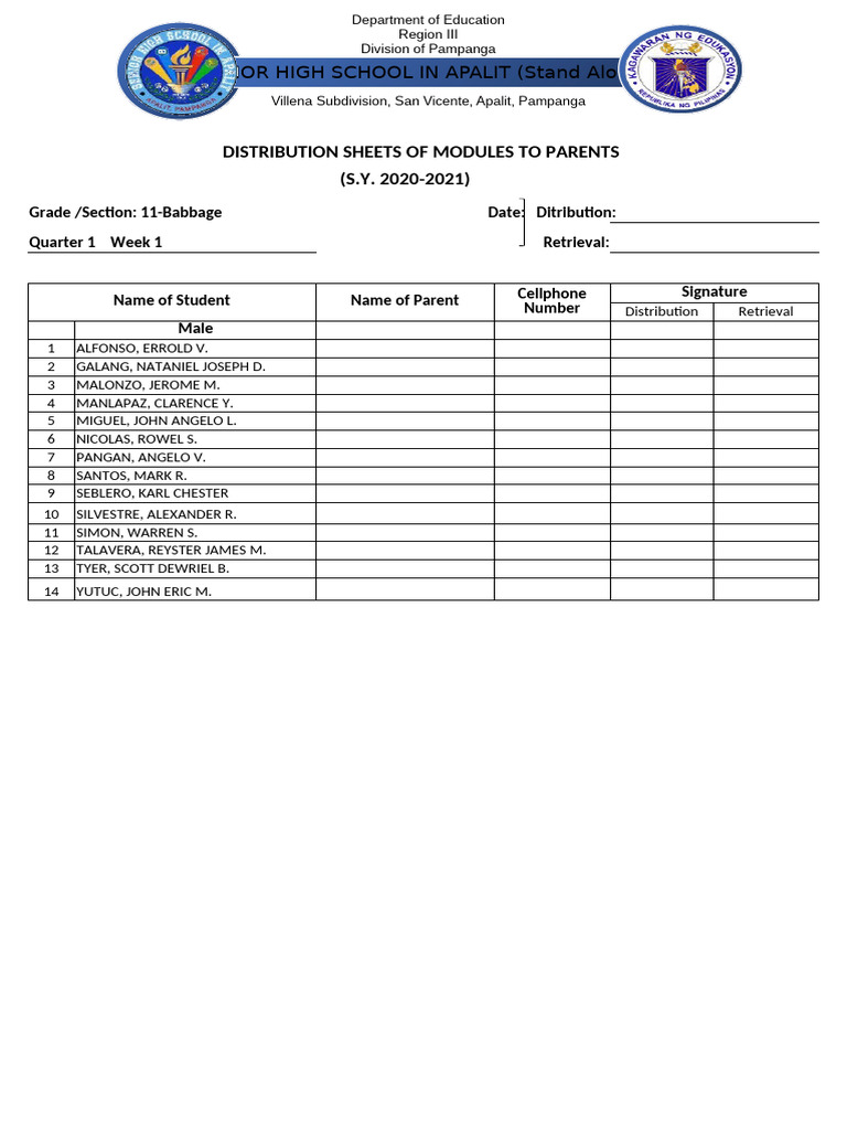 11 Babbage Distribution Sheet | PDF