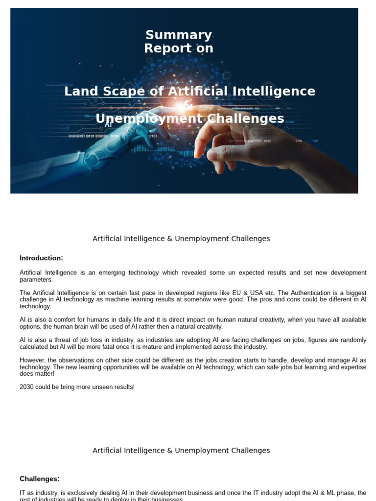 AI & ML Report Summary | PDF | Artificial Intelligence | Intelligence (AI) & Semantics