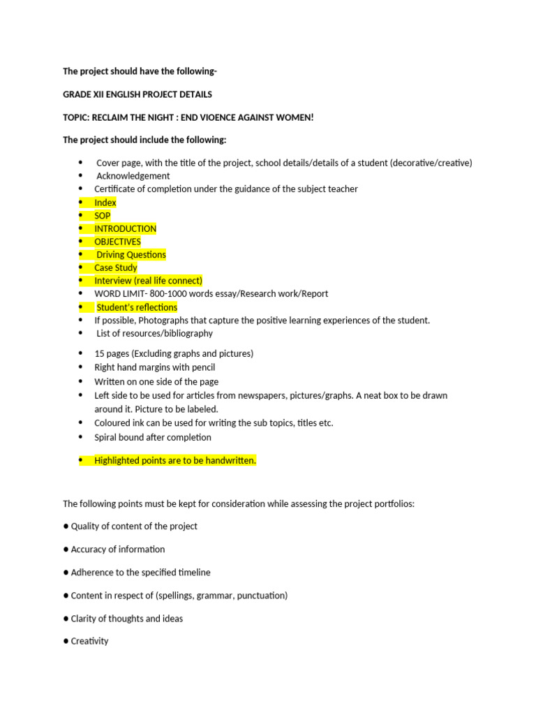 ENGLISH PROJECT Class 12 | PDF