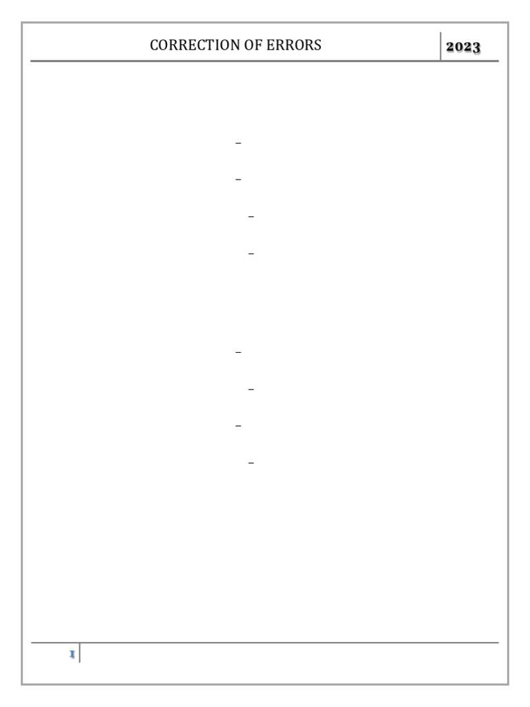 CORRECTION OF ERRORS | PDF | Financial Services | Accounting