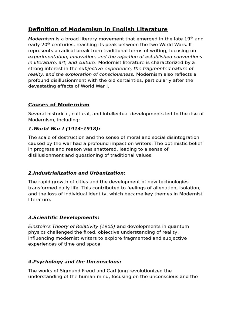 MODERNISM | PDF | Literary Modernism | Modernism