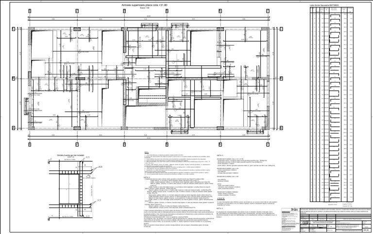 R65 - 8A Plan Armare Superioara Placa Cota +31.80 | PDF