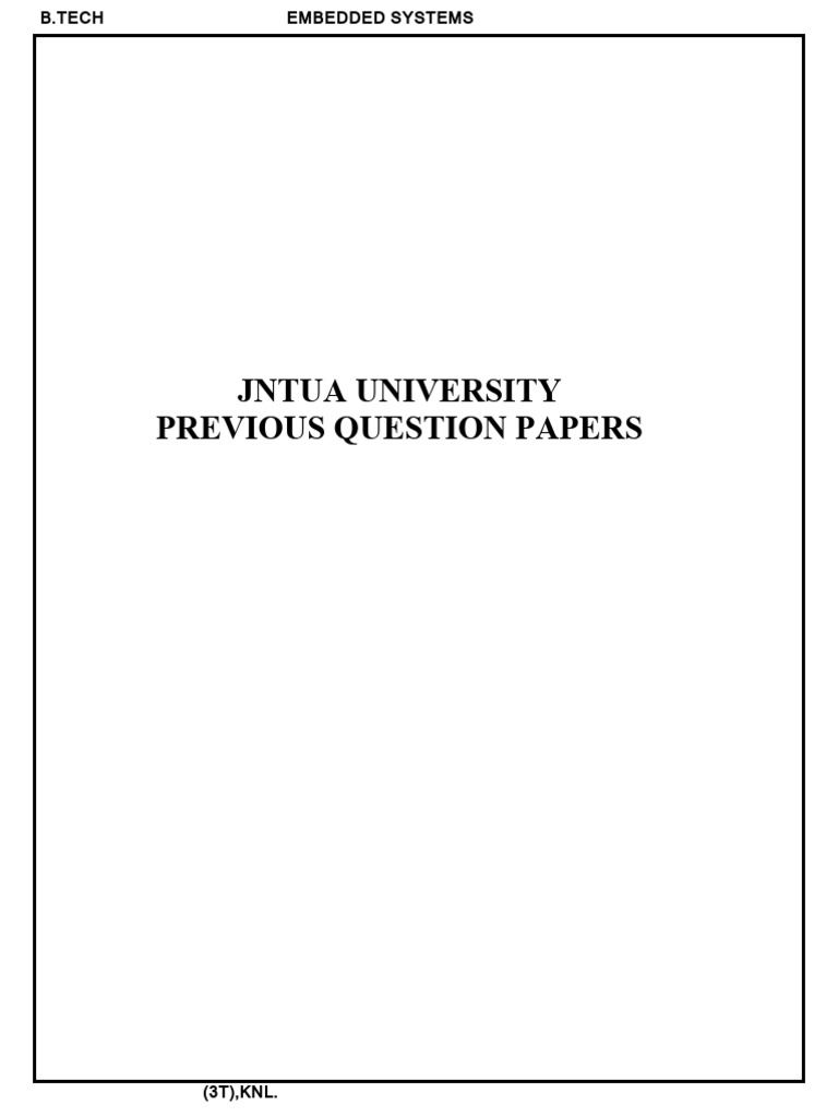 JNTUA B.Tech Embedded Systems Papers | PDF | Embedded System ...