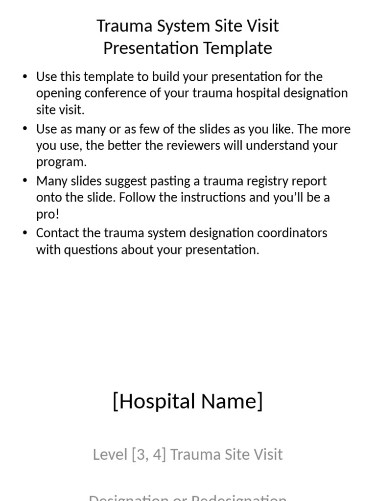 Site Visit Template | PDF | Hospital | Emergency Department