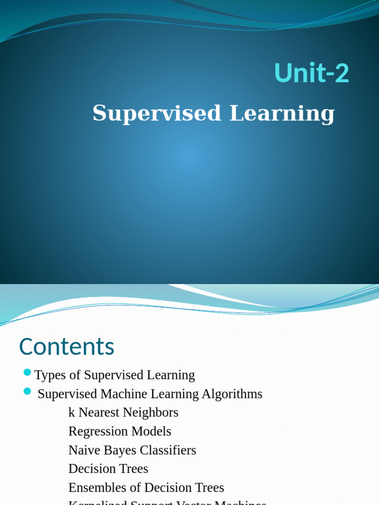 Unit - 2 ML | PDF | Support Vector Machine | Regression Analysis