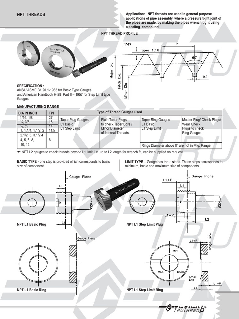 NPT Thread Gauging Solutions Guide | PDF