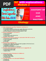 Top 100 ENT MCQs with Answers | PDF | Ear | Auditory System