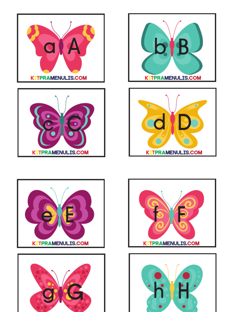 Flash Kad Abjad A Hingga Z Tema Rama-Rama | PDF