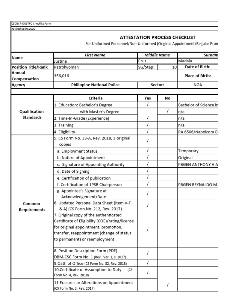 CSC Checklist 2 | PDF | Justice | Crime & Violence