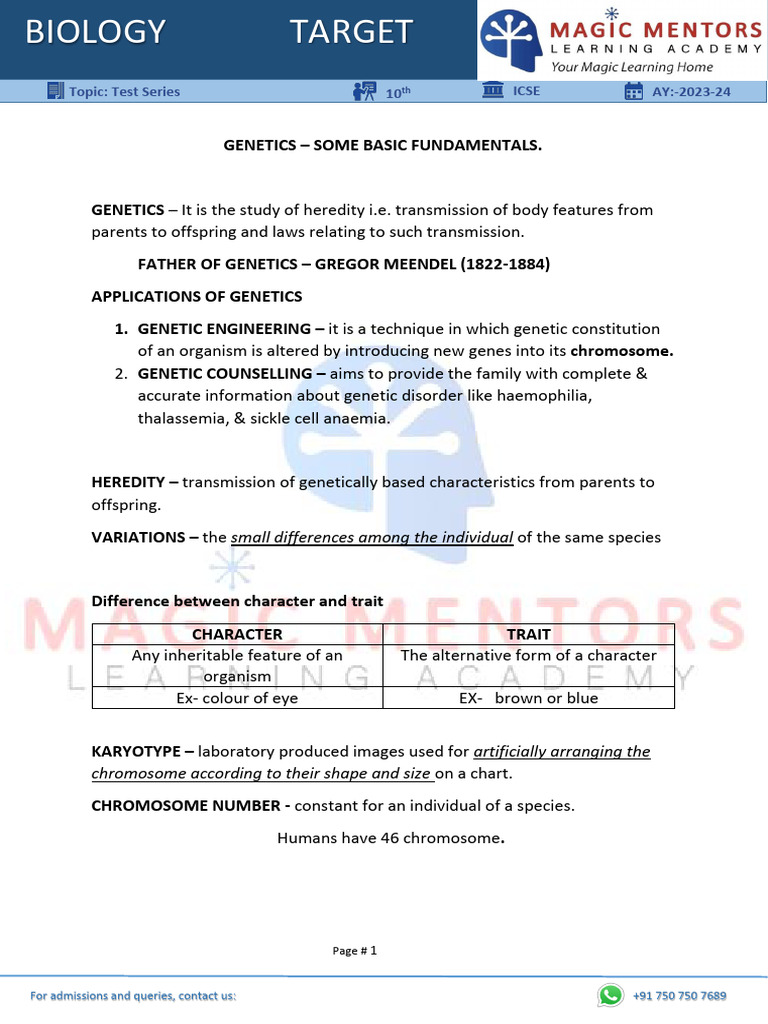 GENETICS | PDF | Dominance (Genetics) | Allele