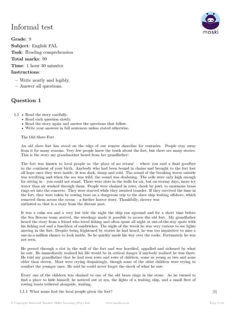 Informal Test 100 20241127102753 | PDF | English Language | Obesity