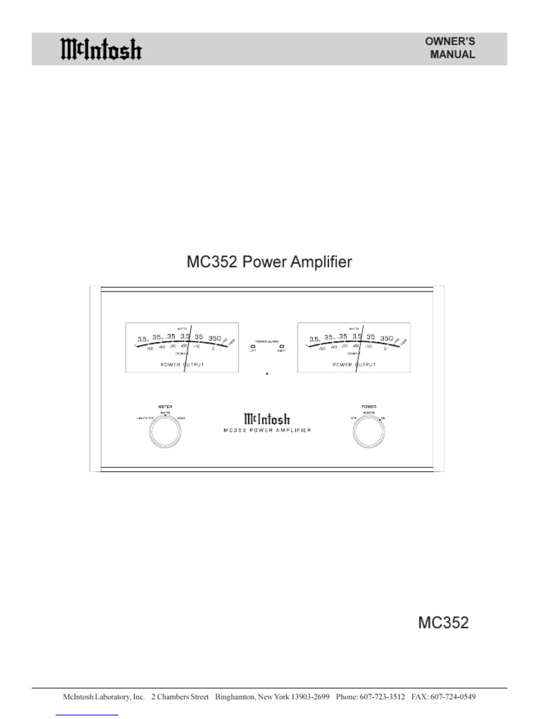 mc352 | PDF | Amplifier | Loudspeaker