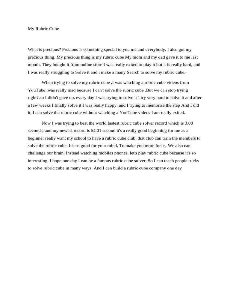 My Rubric Cube by Ahmad Dhobith | PDF