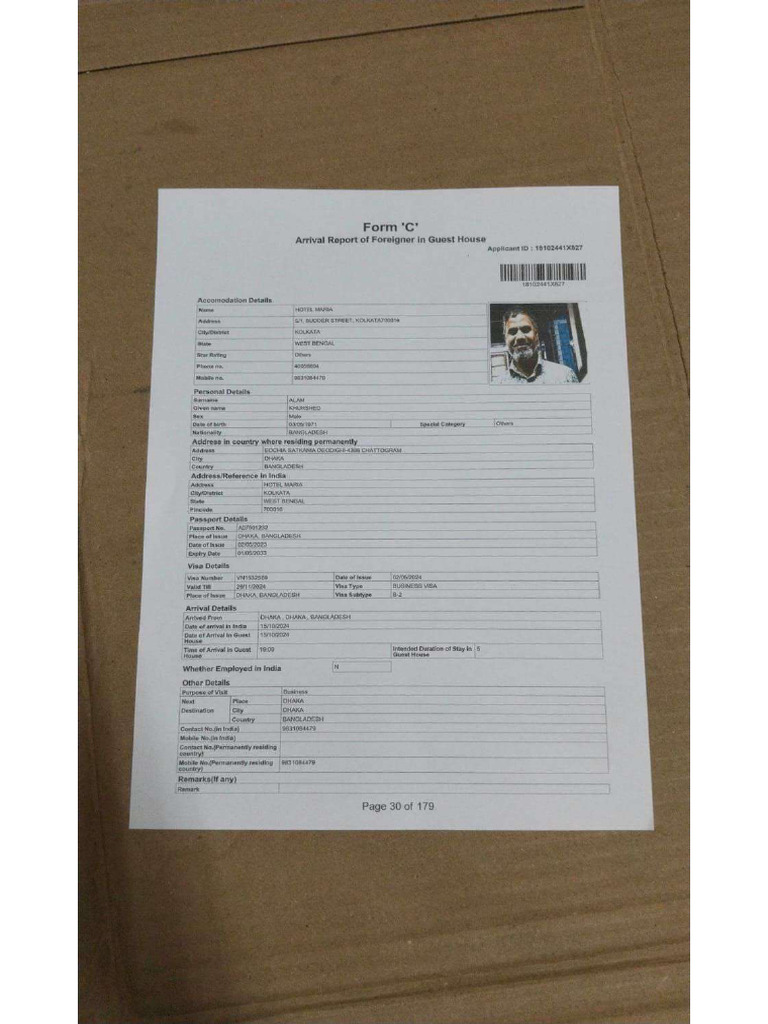 Khursheed C Form | PDF