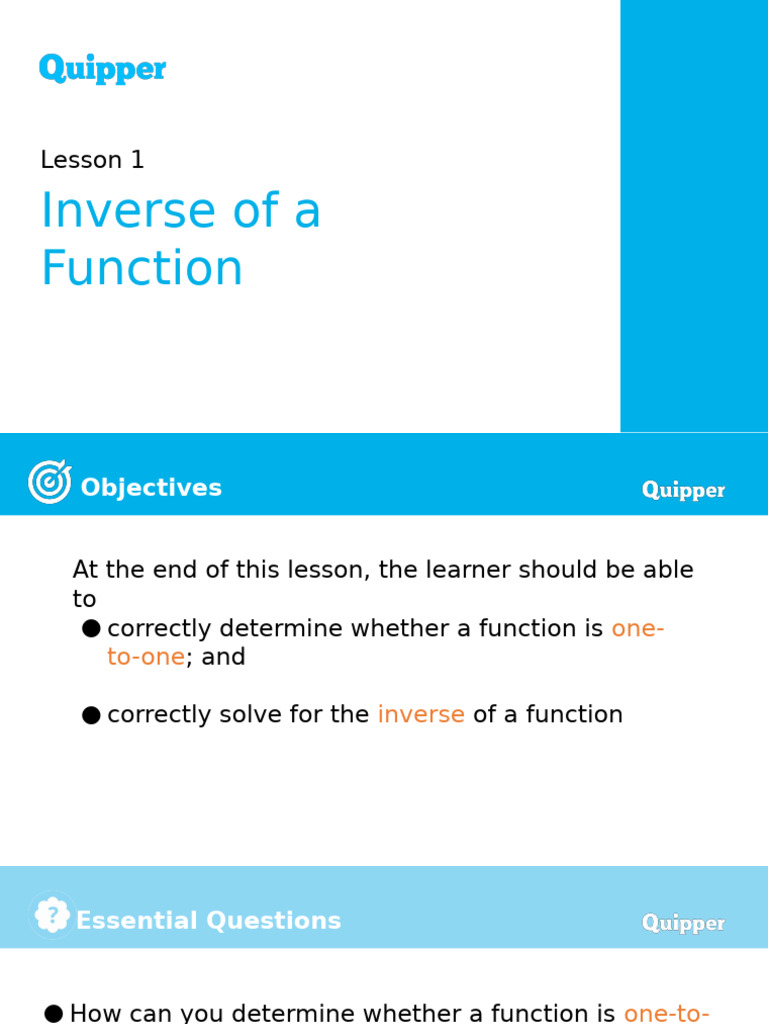 Inverse of A Function | PDF | Function (Mathematics) | Functions And ...