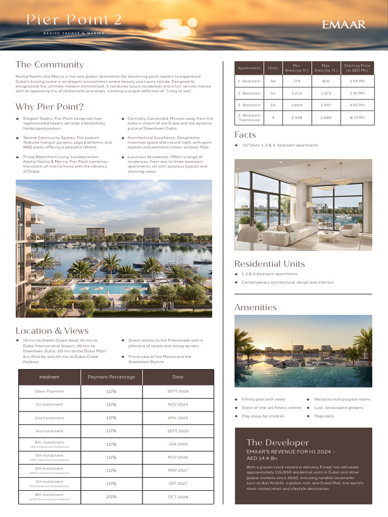 Pier-Point2 Rym Fact Sheet | PDF | Dubai | Buildings And Structures