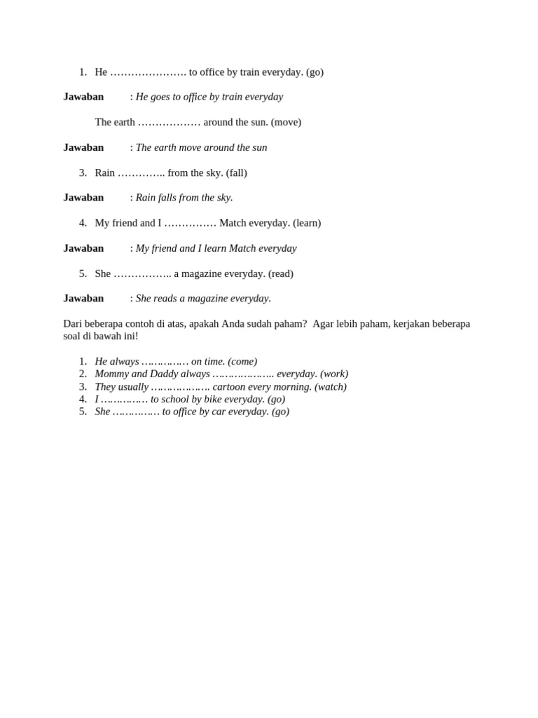 PH Simple Present Dan Present Continuous Tense | PDF