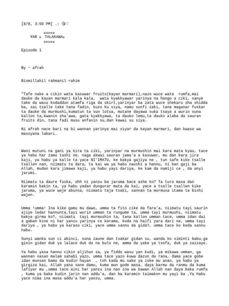 Yar Talakawa: Episode 1-3 | PDF