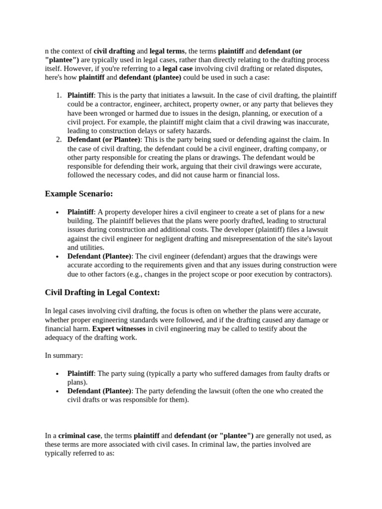 Civil & Criminal Drafting and Legal Terms | PDF | Lawsuit | Prosecutor